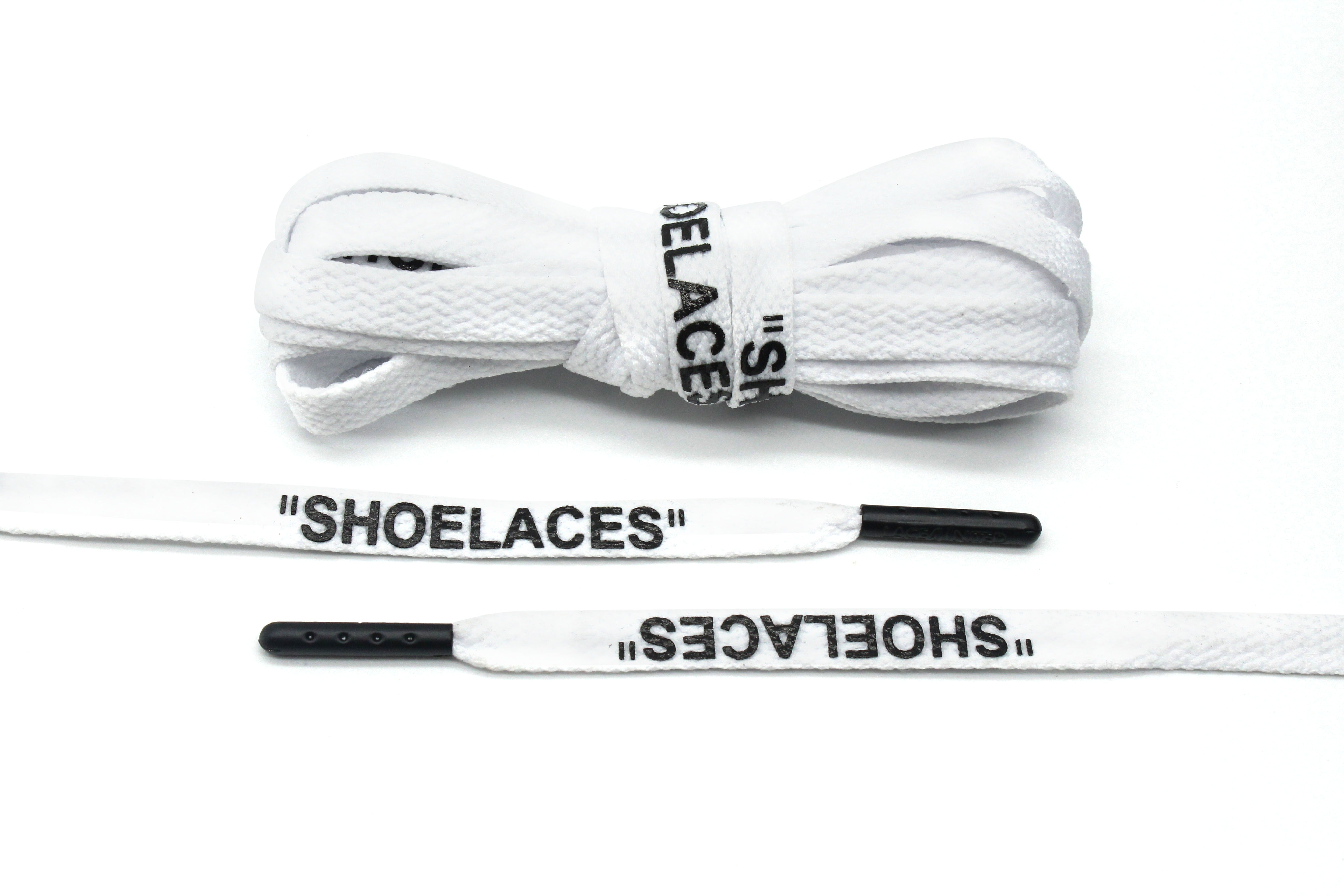 White Off-White Style "SHOELACES" - Black Aglets – Lace United
